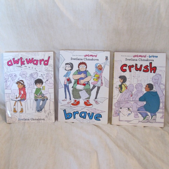 JY | Accents | 3 Svetlana Chmakova Books Awkward Brave Crush | Poshmark